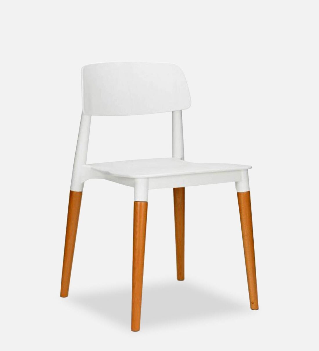 Buy Gayle Plastic Chair in White with Wood Legs by RedOak Online ...
