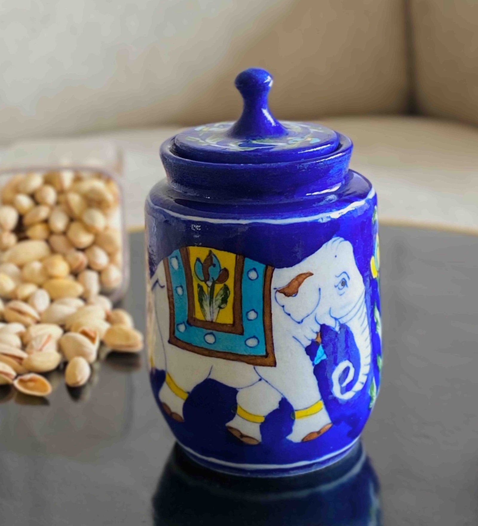 Buy Gala Pottery Multicolor Colour Ceramic Storage Jar by Folkstorys at ...