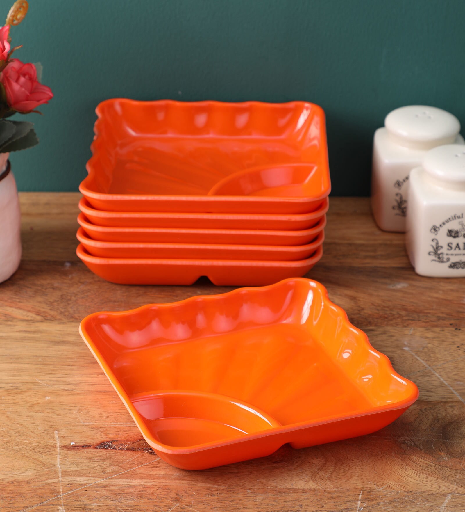 Buy Orange Snack Melamine (Set of 6) Appetizer Platters at 23% OFF by ...