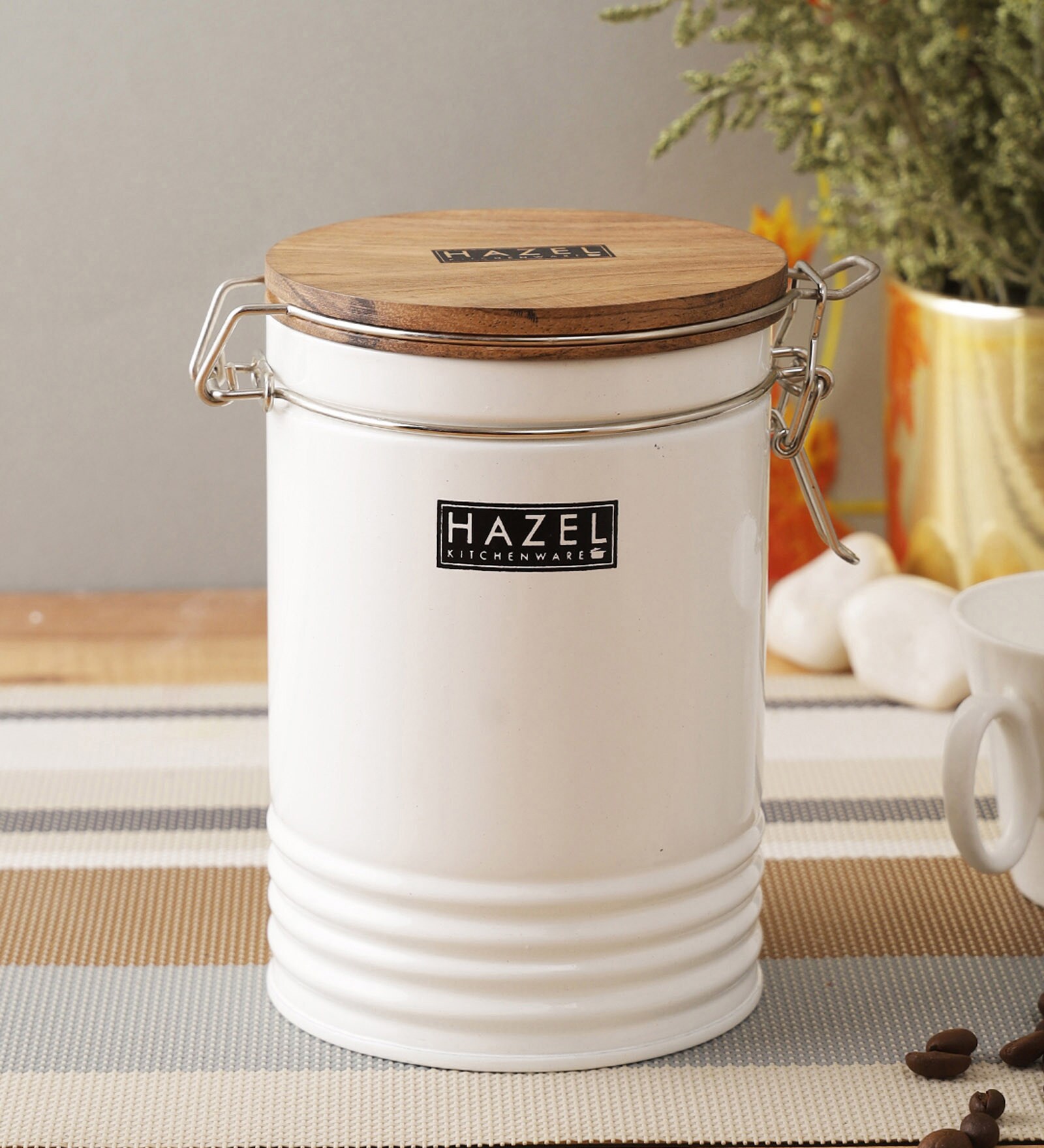 Buy Galvanized Steel 1110ml White Storage Container at 54% OFF by Hazel ...