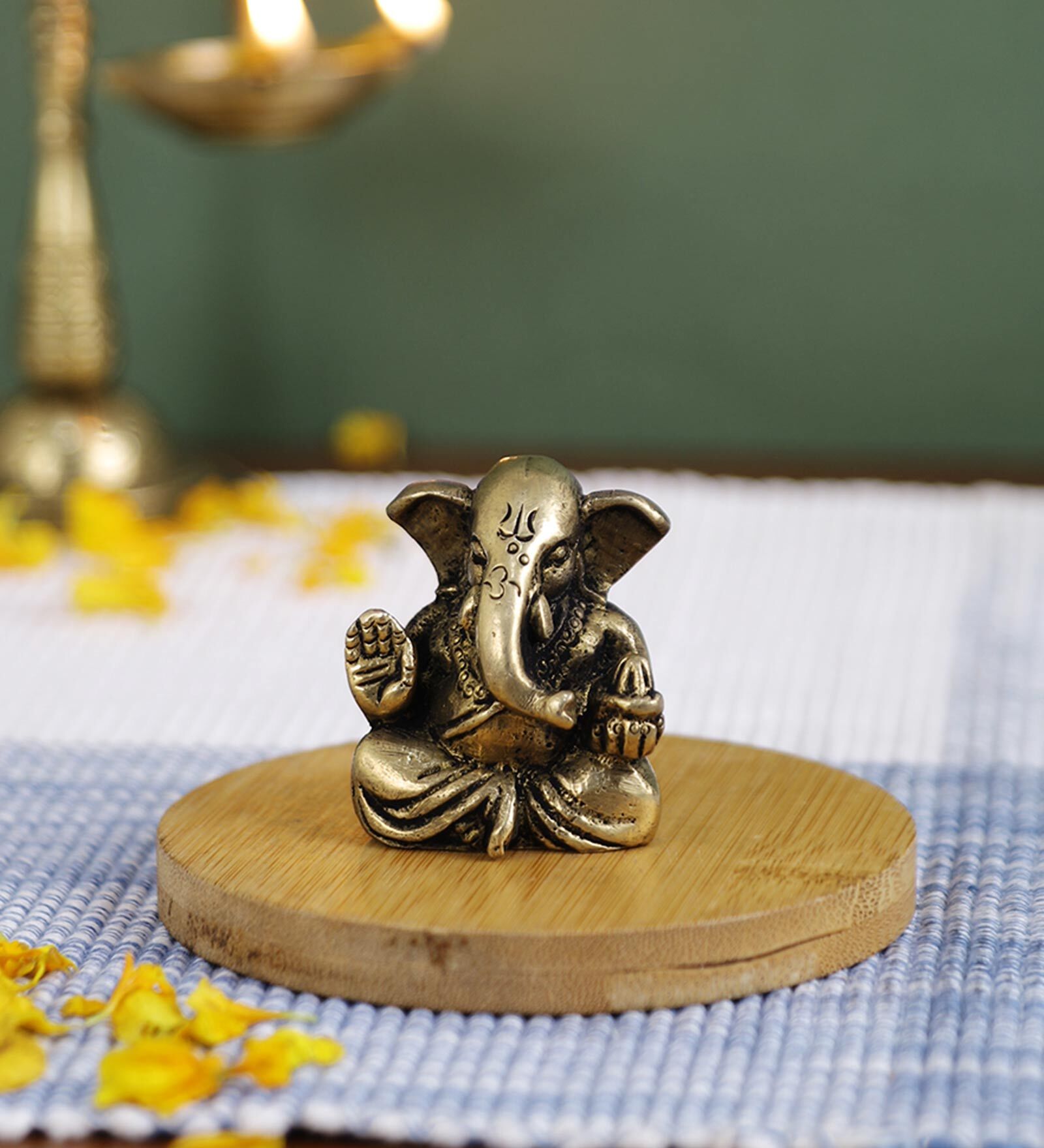 Buy Ganesh Golden Brass Religious Idol at 42% OFF by Imli street ...