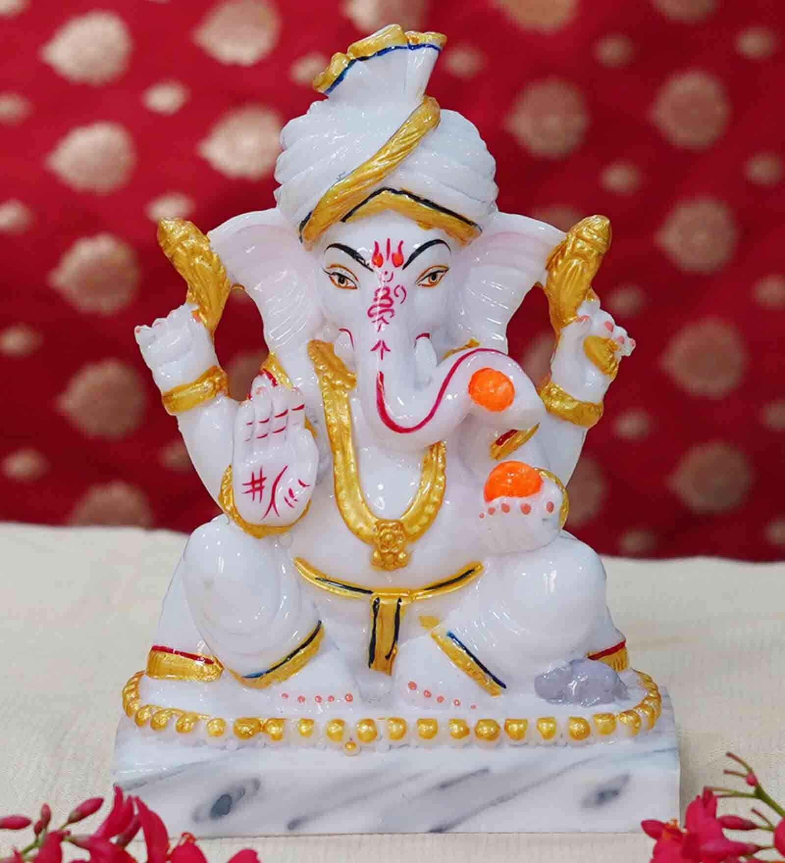 Buy Ganesh Handpainted Idol at 33% OFF by Chaque Decor | Pepperfry