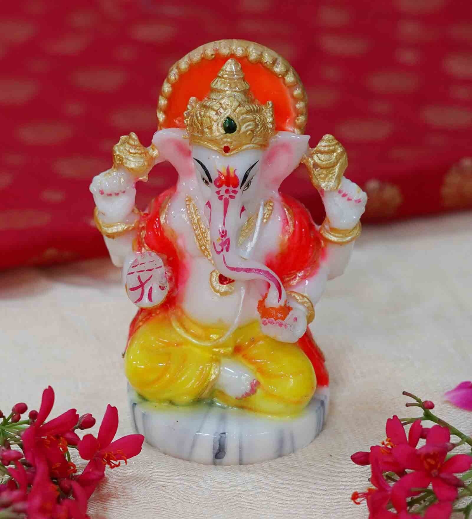 Buy Ganesh Handpainted Idol at 33% OFF by Chaque Decor | Pepperfry