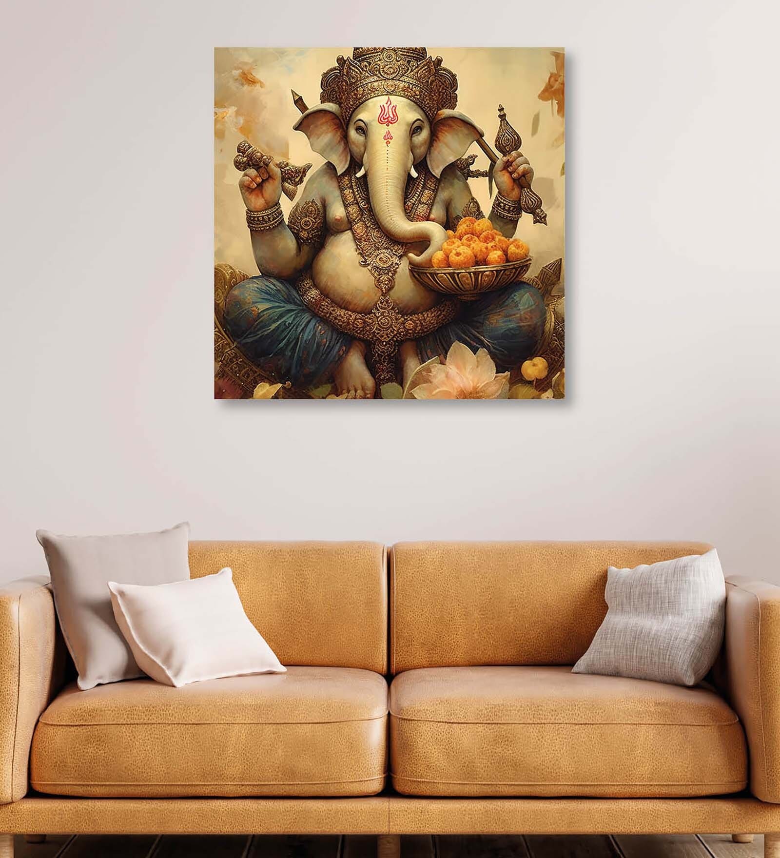 Buy Ganesh ji Multicolour Pine Wood Art Print at 38% OFF by Olive Tree ...