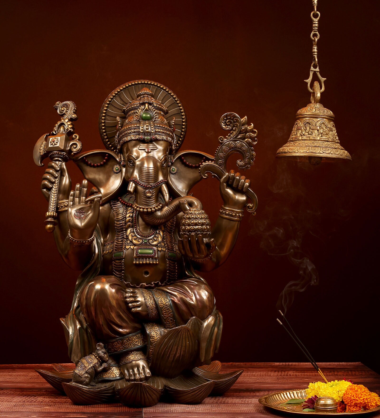 Buy Ganesha Brass Brown Religious Idol at 9% OFF by Urbancart | Pepperfry
