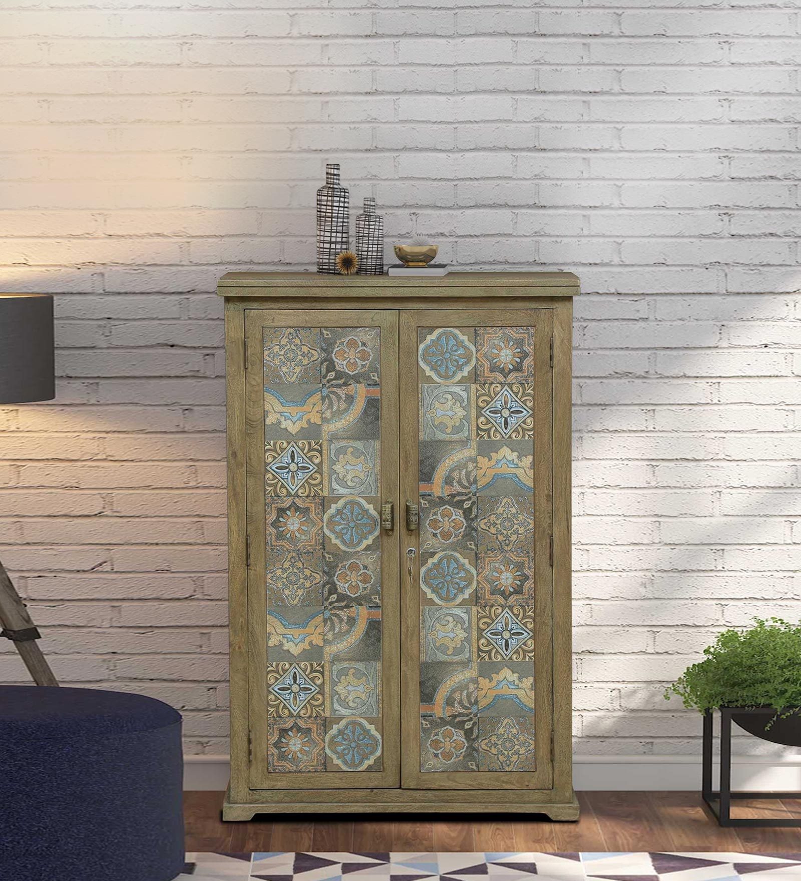 Buy Garret Solid Wood 2 Door Wardrobe in Olive Finish at 1% OFF by ...