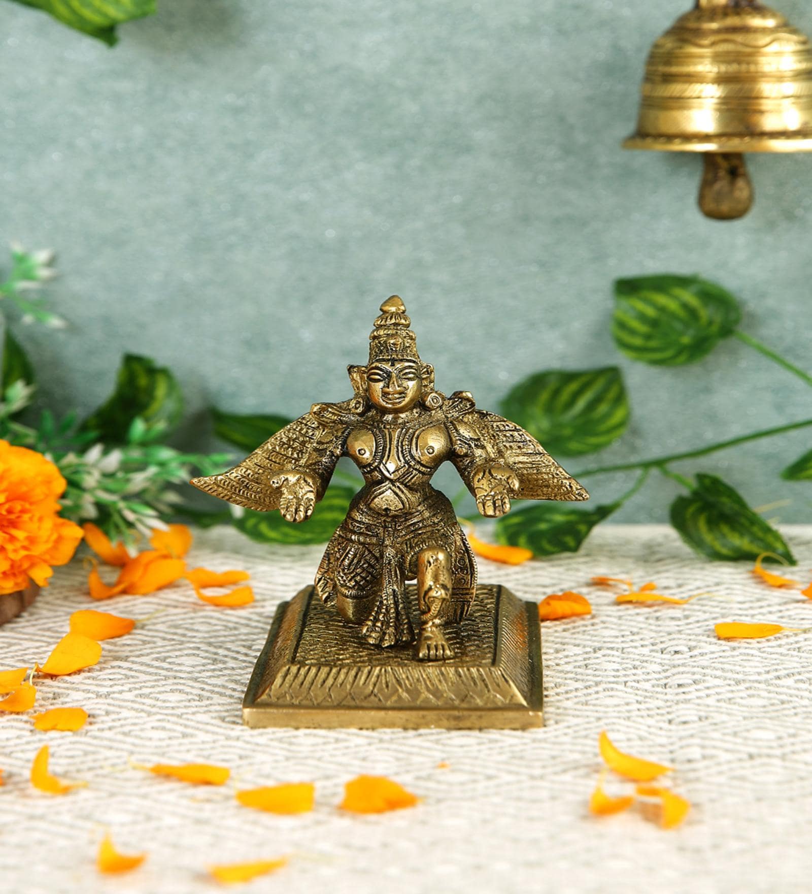 Buy Garuda Dev Gold Brass Idol at 34% OFF by Imli street | Pepperfry