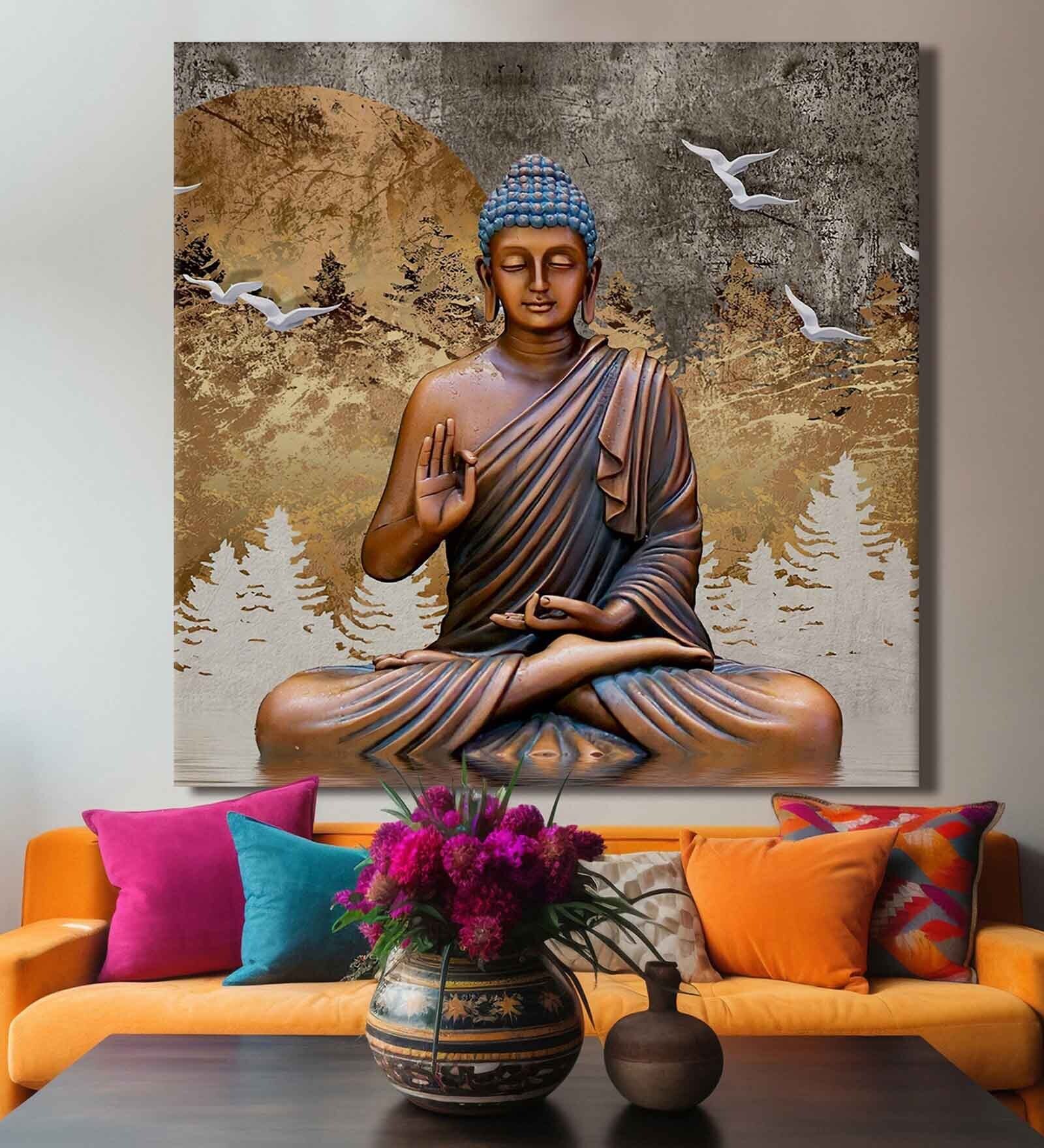 Buy Gautam Buddha Canvas Print Stretched Frame (36X36 Inch) at 46% OFF ...