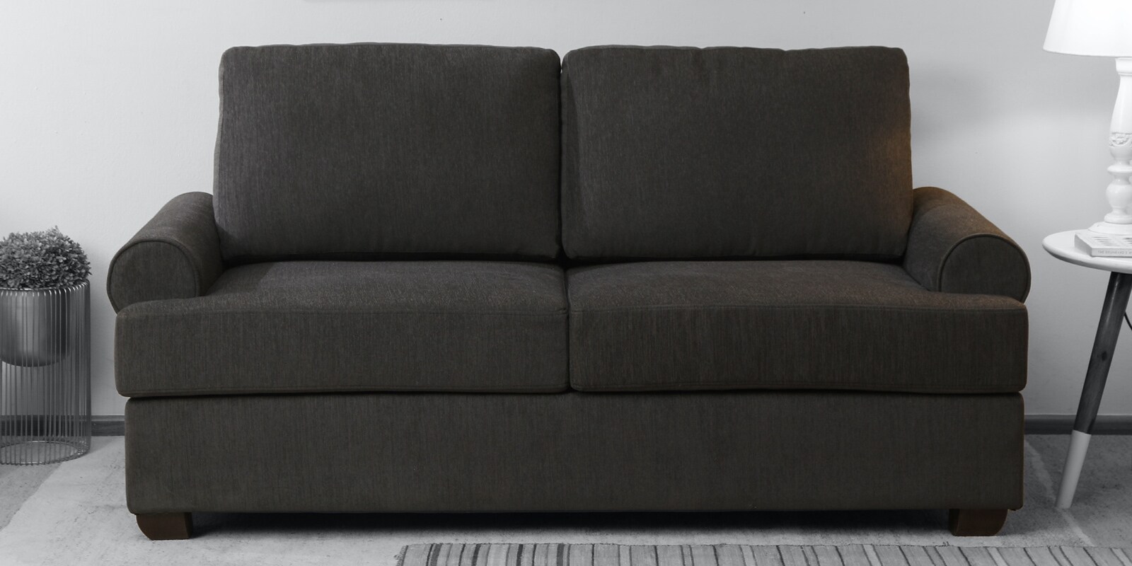 Buy Garren 3 Seater Sofa In Charcoal Grey Colour by Woodsworth from ...