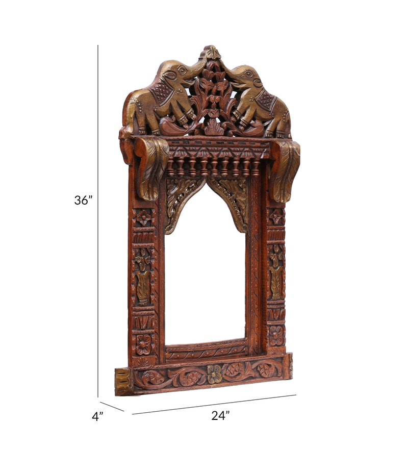 Buy Solid Wood Jharokha in Brown Colour by Designs Craft Online ...