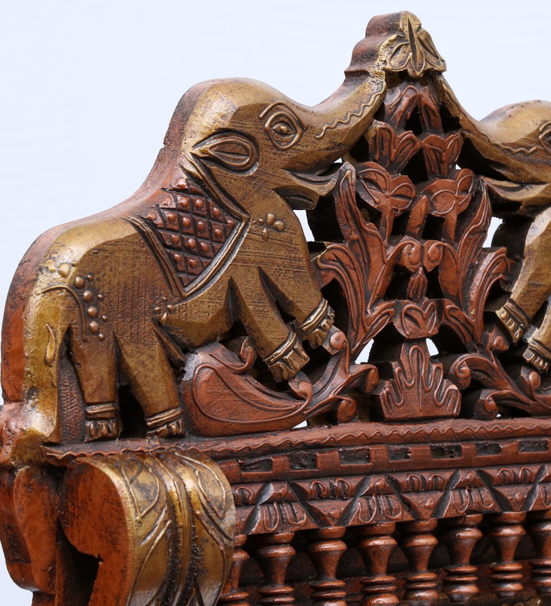 Buy Solid Wood Jharokha in Brown Colour by Designs Craft Online ...
