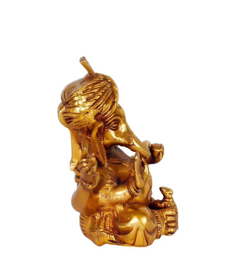 Buy Ganesha Lakshmi Saraswati Brass Religious Idol by BudhShiv Online ...