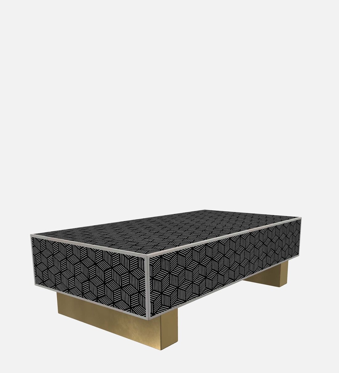 Buy Geo Bone Inlay Coffee Table in Black Finish by CasaGold Online ...