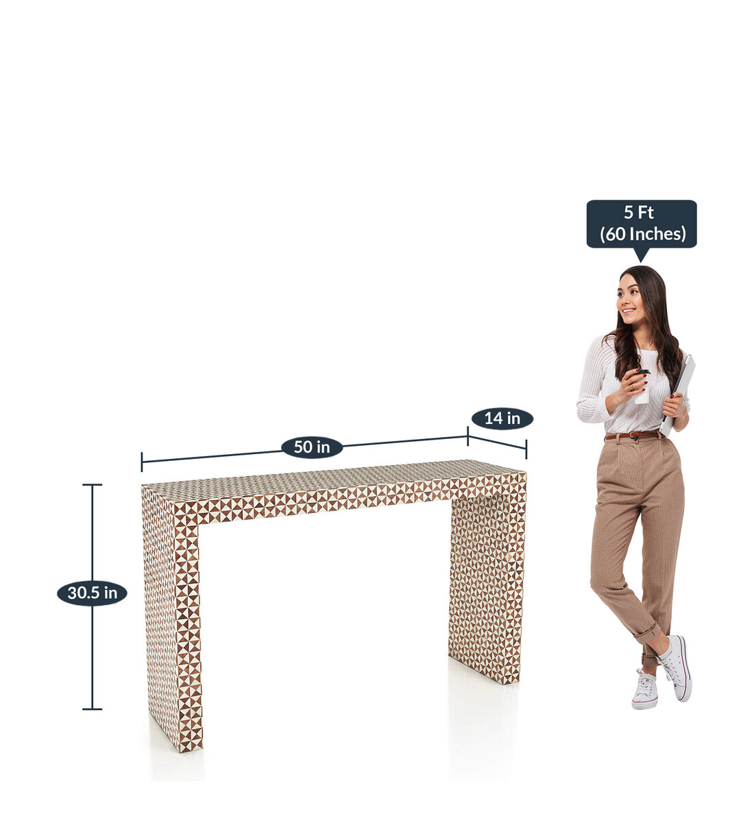Buy Geo Console Table in Brown Finish by Ziba Homes Online ...