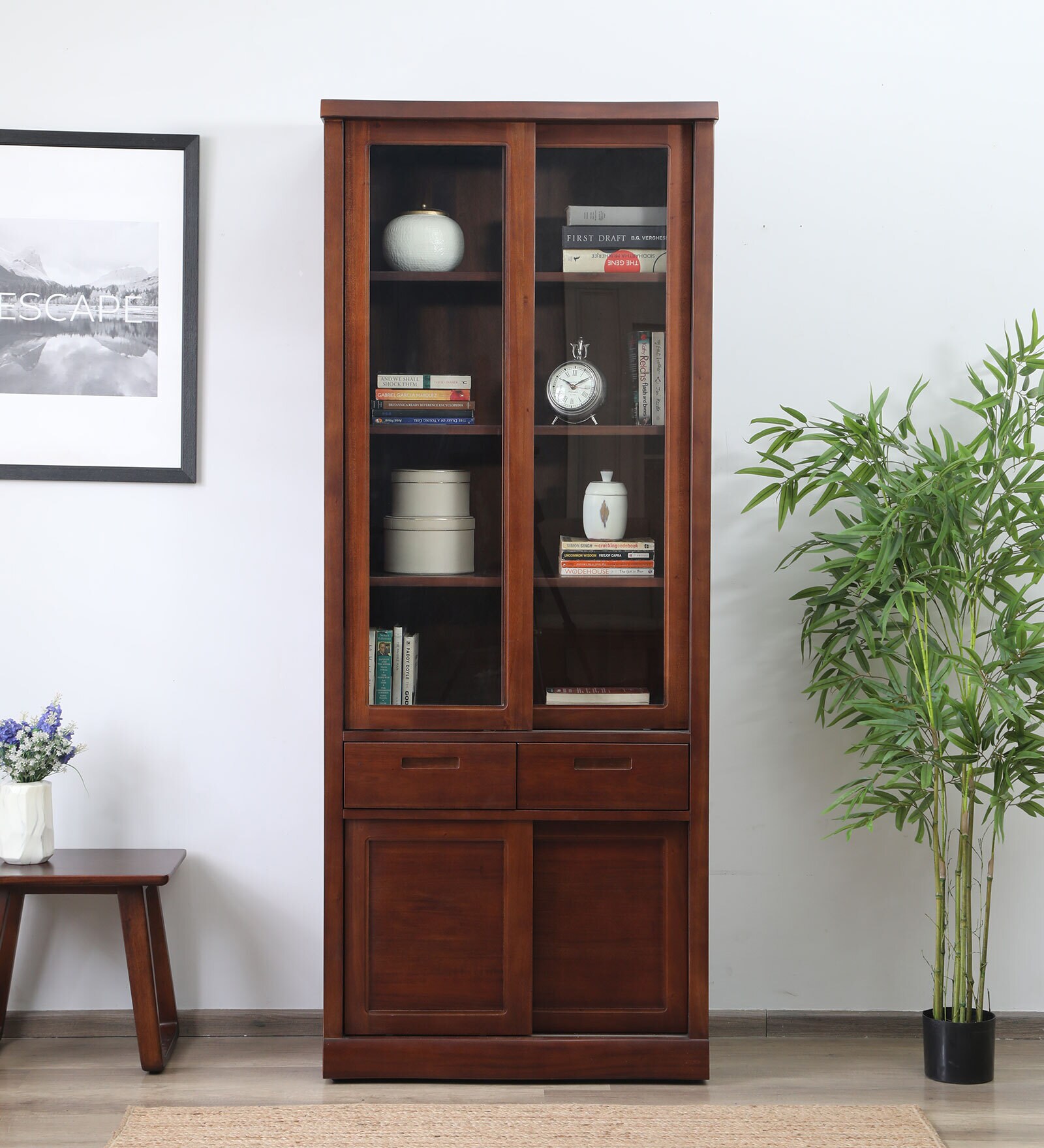 Buy Geelong Solid Wood Book Case in Walnut Finish at 35% OFF by Nirmala ...