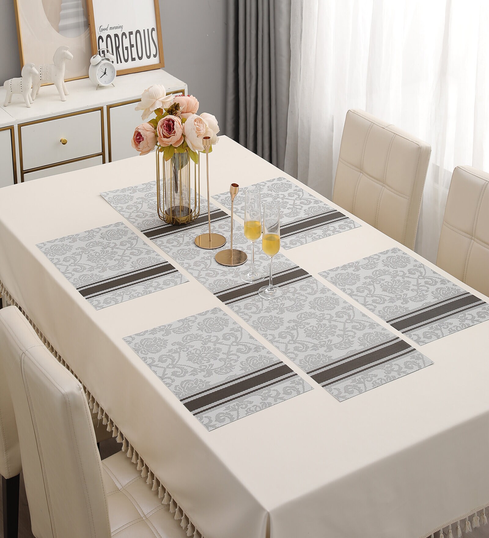 Buy Traditional Gray (18 x12) PVC Table Linen (Set of 5) at 27% OFF by ...