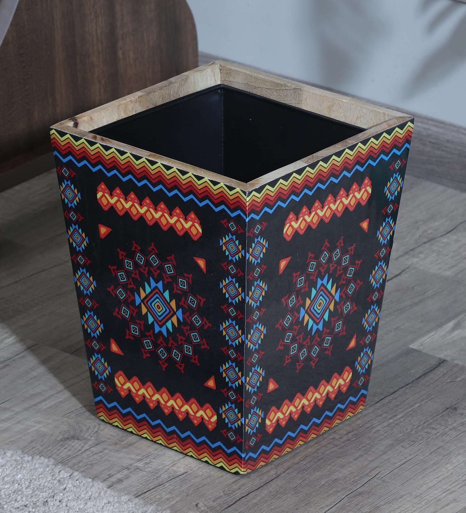 Buy 9 Ltr Open Wooden Dustbins In Black By Crayton at 19% OFF by ...