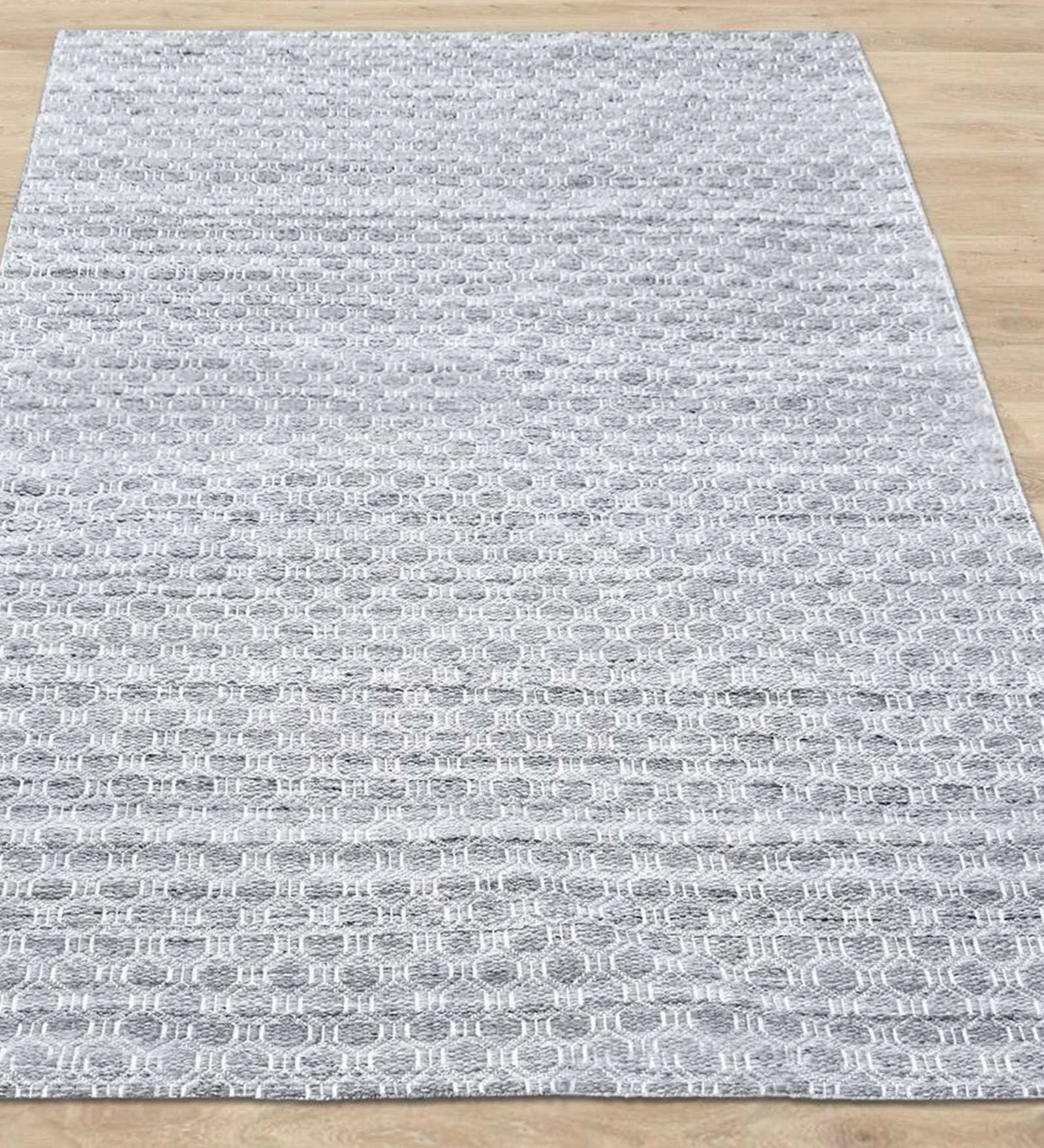 Buy Grey Polyester Checkered 5 x 8 Feet Hand Woven Carpet at 15% OFF by ...