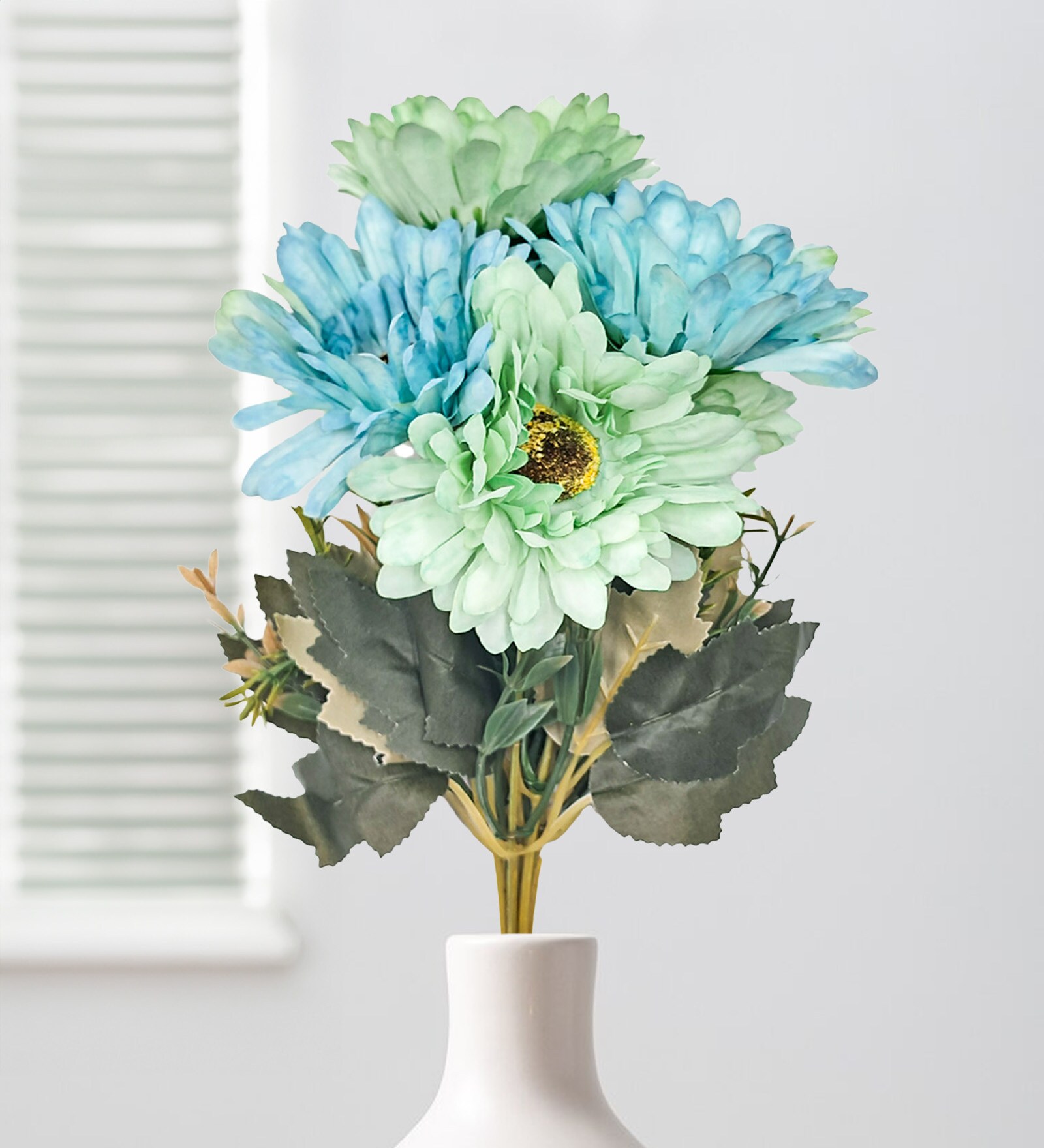 Buy Gerbera Blue & Green Plastic Artificial Flower at 30% OFF by 10Club ...