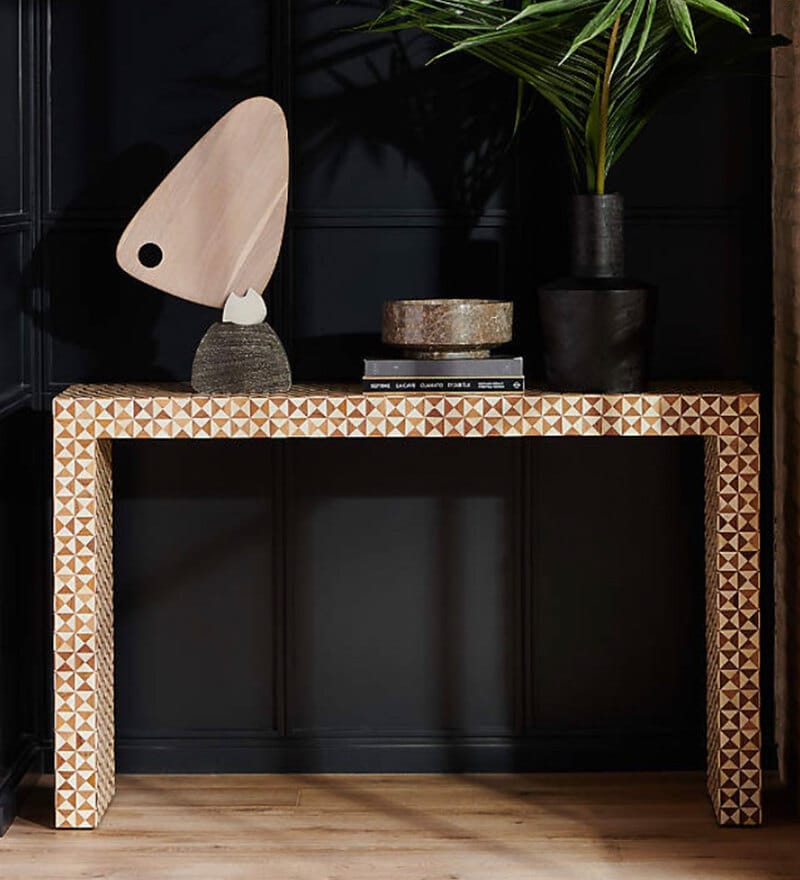 Buy Geo Console Table in Brown Finish by Ziba Homes Online ...