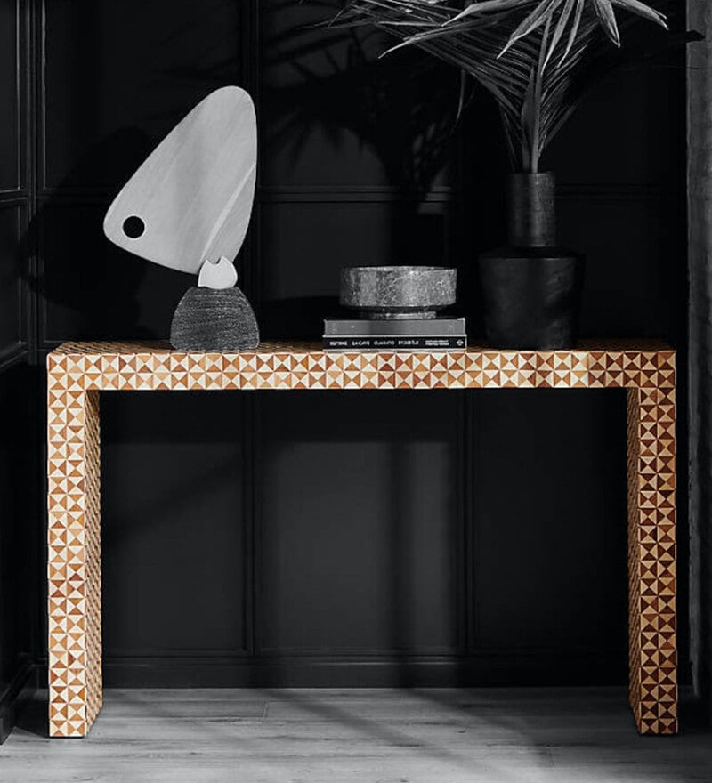 Buy Geo Console Table in Brown Finish by Ziba Homes Online ...