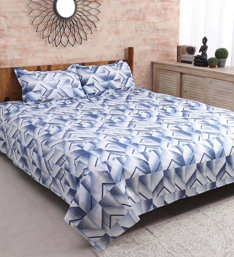 Buy 100% Cotton 144TC Double Bedsheet with 2 Pillow Covers - CasaCraft ...