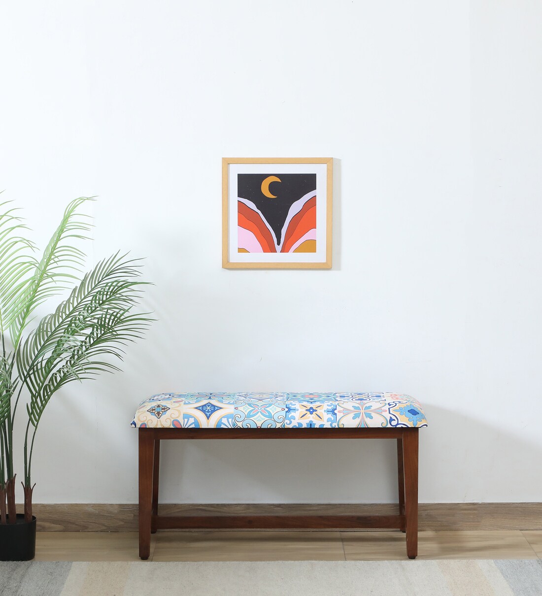 Buy Perch Sheesham Wood Benches In Blue & White Colour at 30% OFF by ...