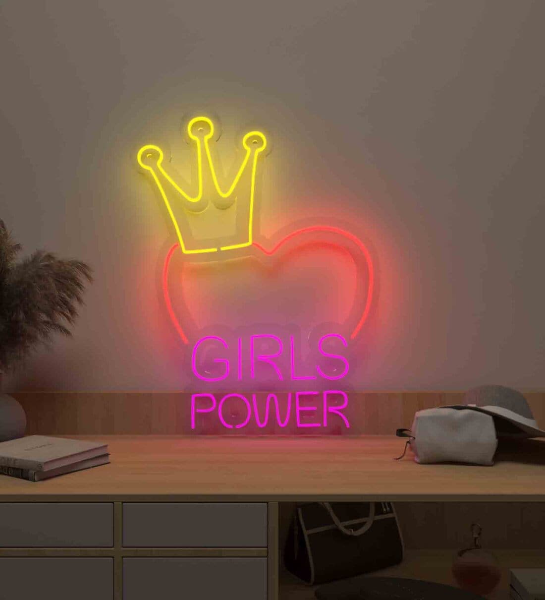 Buy Girls Power Neon LED Light at 13% OFF by WallMantra | Pepperfry