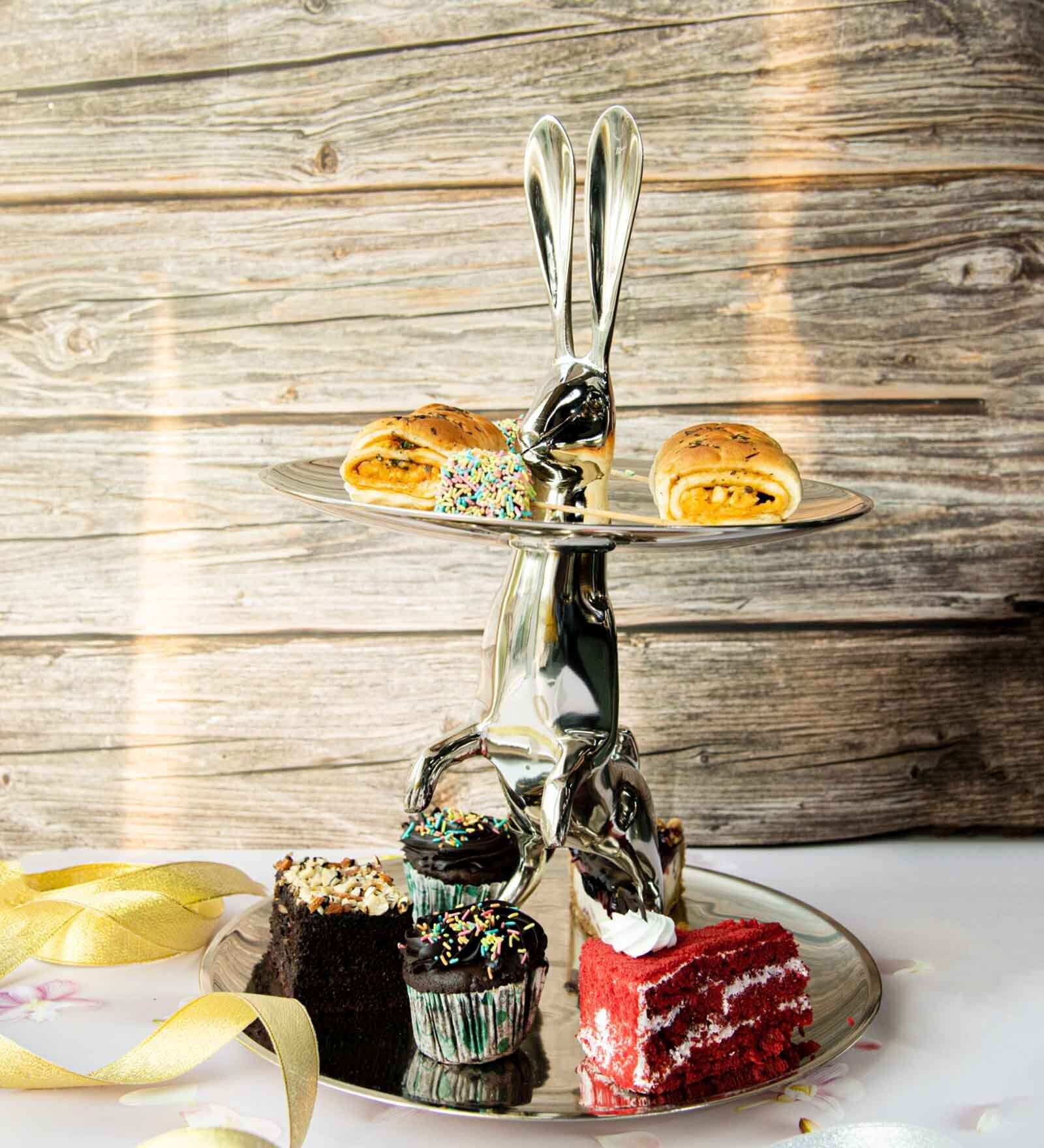 Buy GIBOX Jackrabbit Two Tier Platter Stand Dish Decorative Serving ...