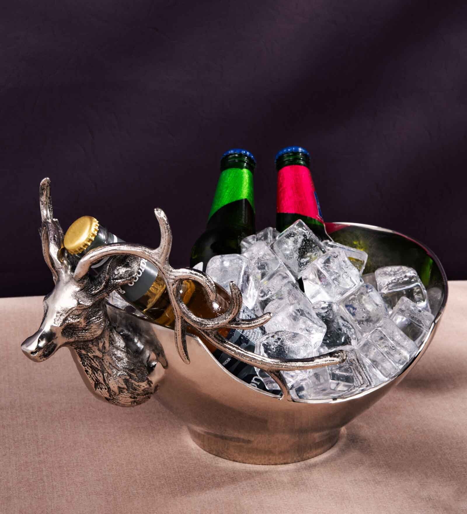 Buy Gibox Silver Stag Head Wine Cooler Bucket Ice Cube Bucket Beer Wine ...