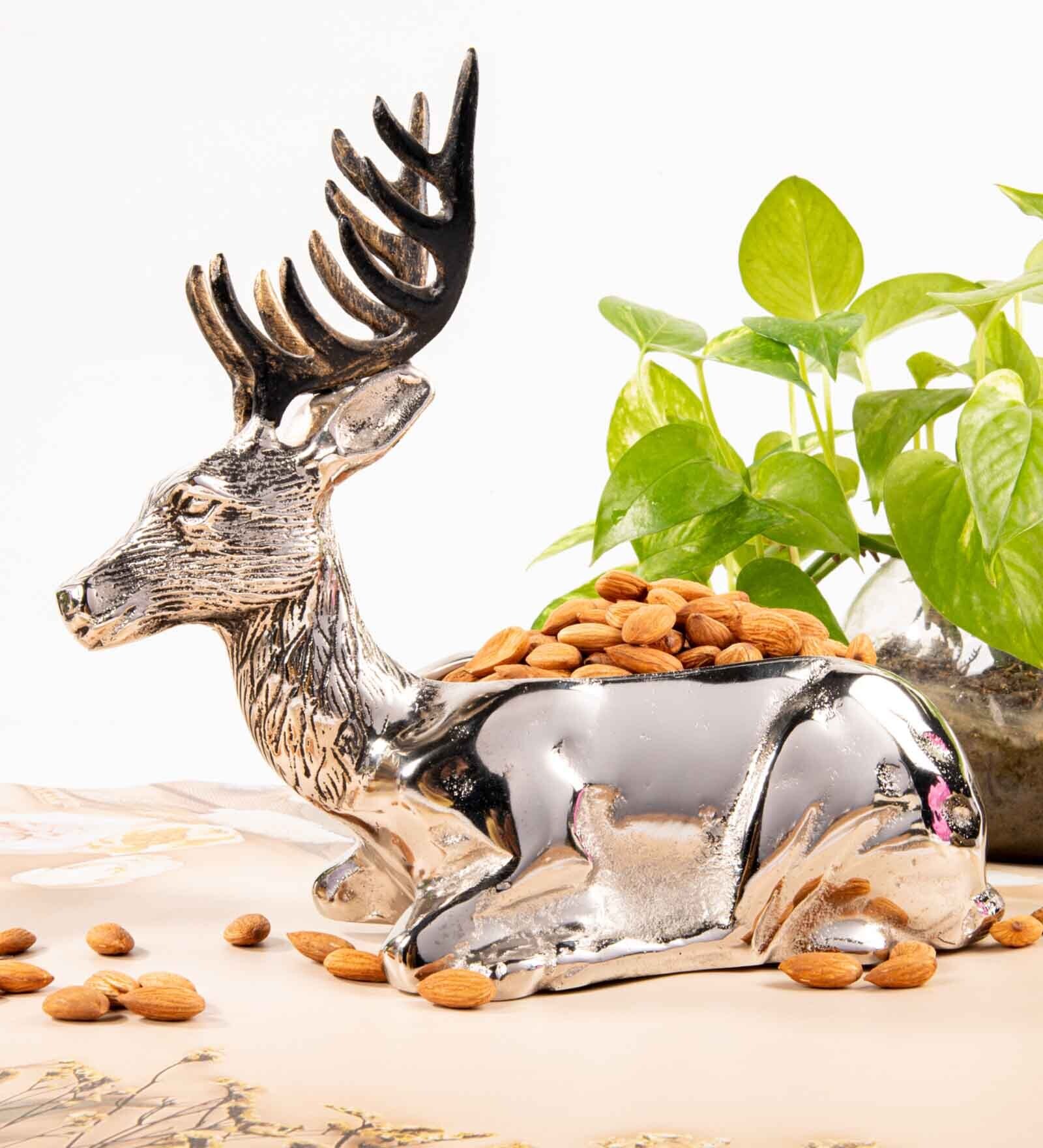 Buy Gibox Stag Nut Bowl Metal Serving Fancy Luxurious Platter Home ...