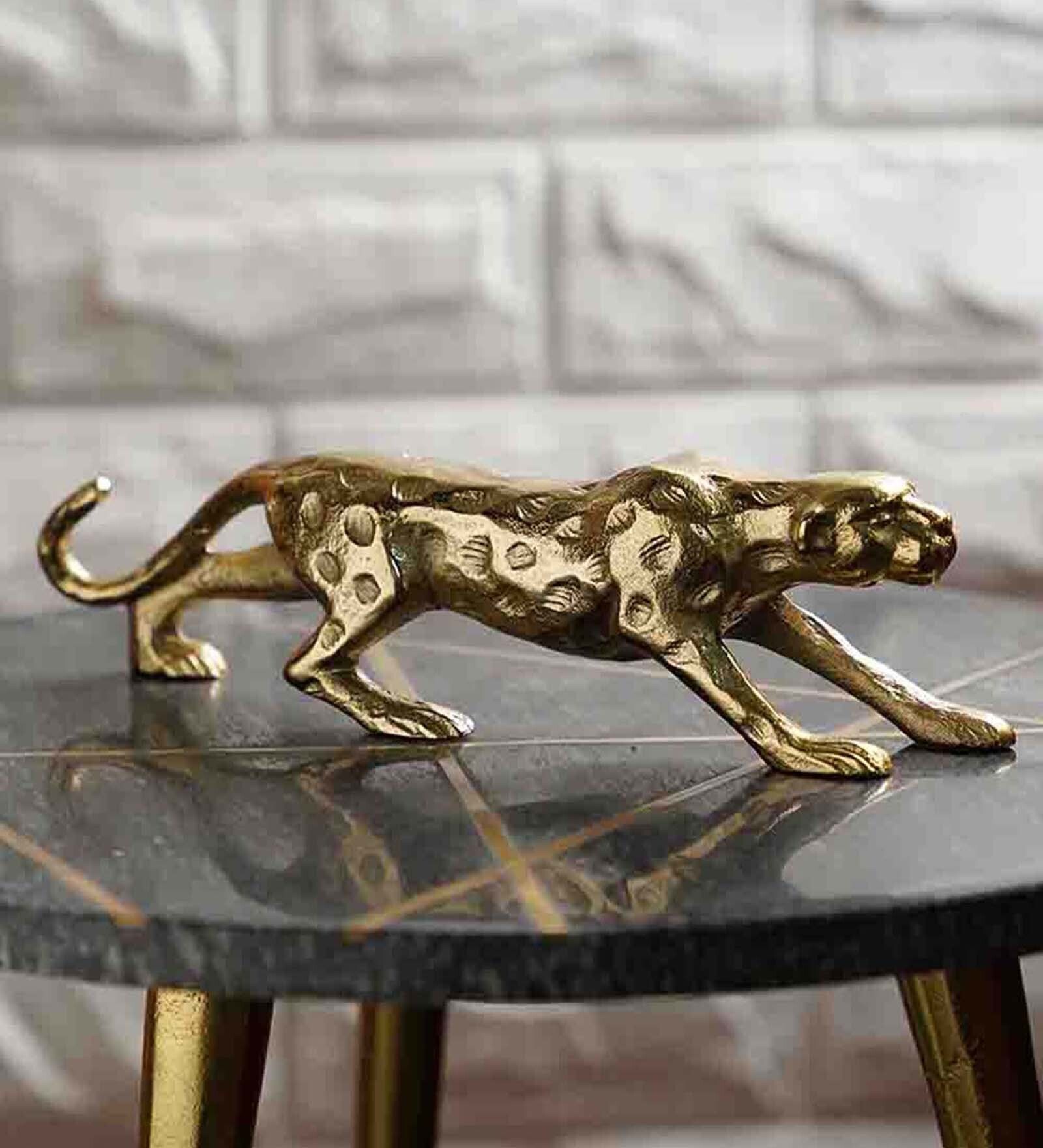Buy Panther Gilded Gold Metal Figurine at 46% OFF by Folkstorys | Pepperfry