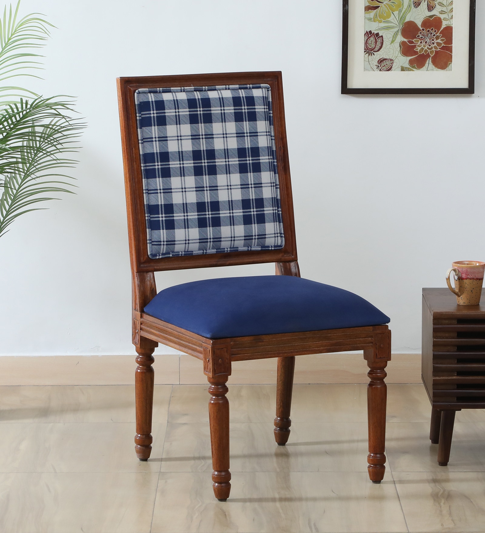 Buy Nirmaan Suede Velvet Fabric Arm Chair In Brown And Grey Colour at ...