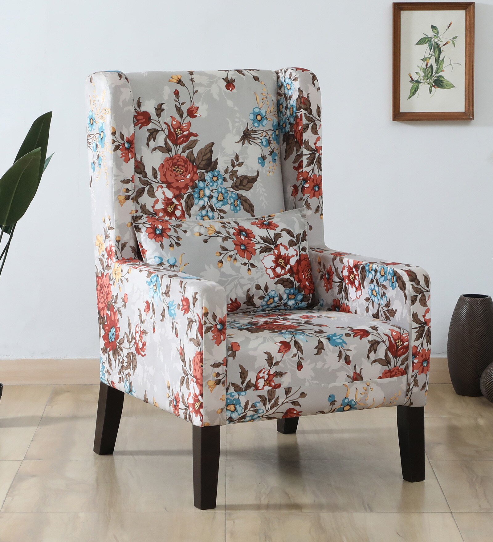 Buy Aura Suede Velvet Fabric Arm Chair In Multi Colour at 44% OFF by ...