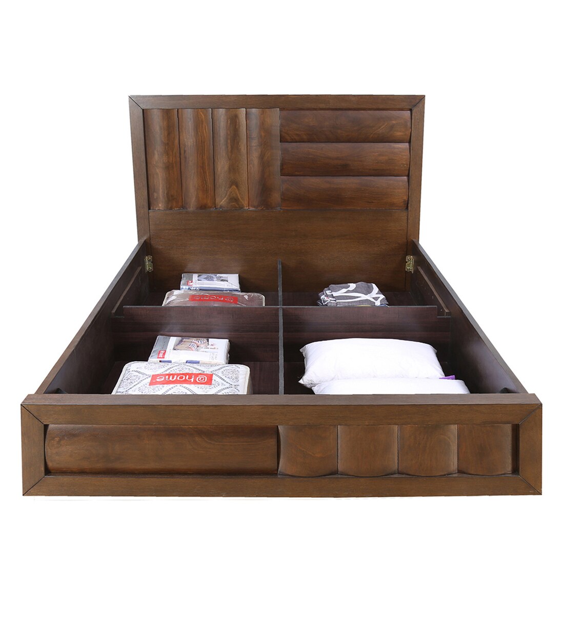Buy Gladiator King Size Bed With Hydraulic Storage in Brown Colour by ...