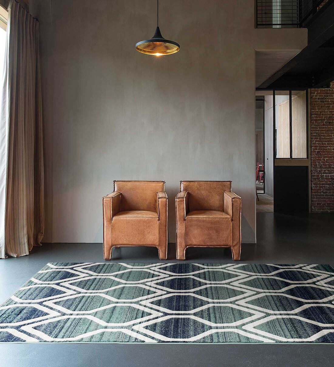 Buy Glanza Blue Polypropylene Abstract 6 X 4 Feet Machine Made Carpet ...