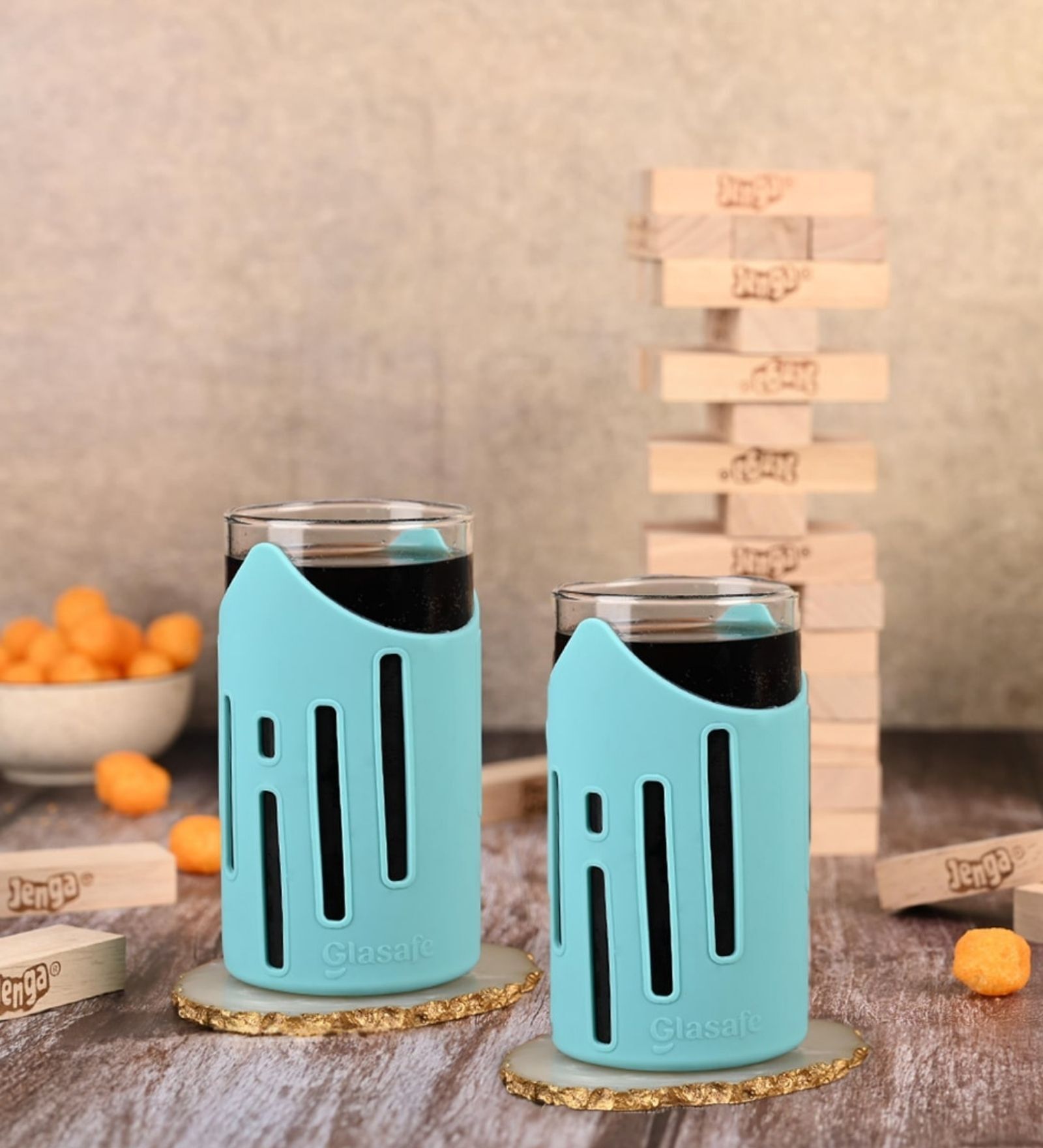 Buy Mellow Mist Green 350Ml Grip 'N' Sip Borosilicate With Protective ...