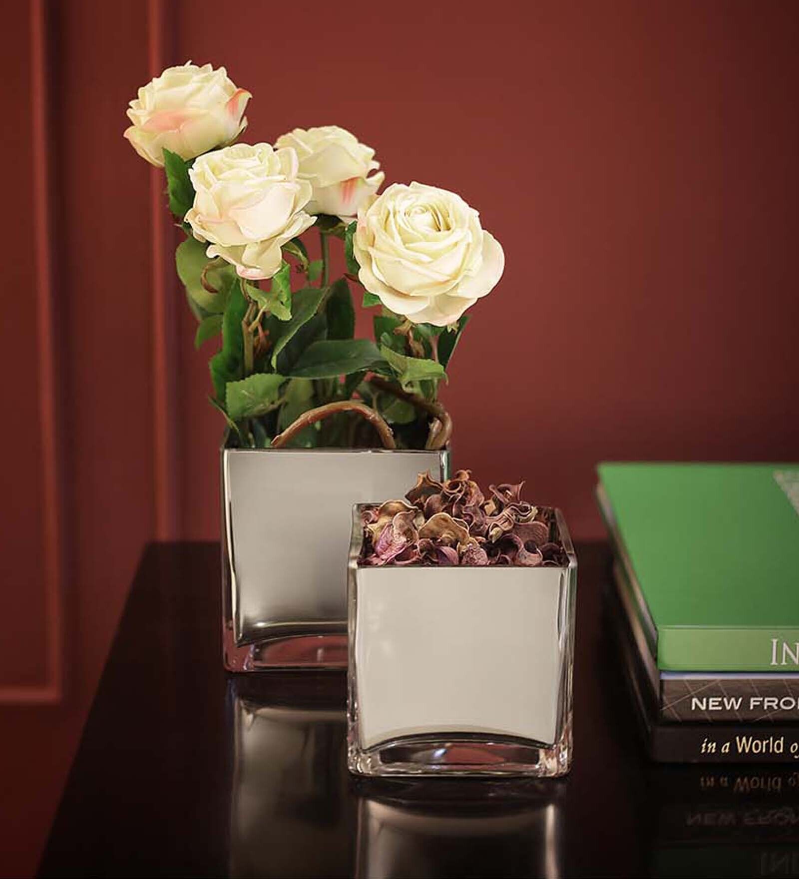 Buy Glass Sheen Vase (Small) Silver Figurine at 8% OFF by Perenne ...