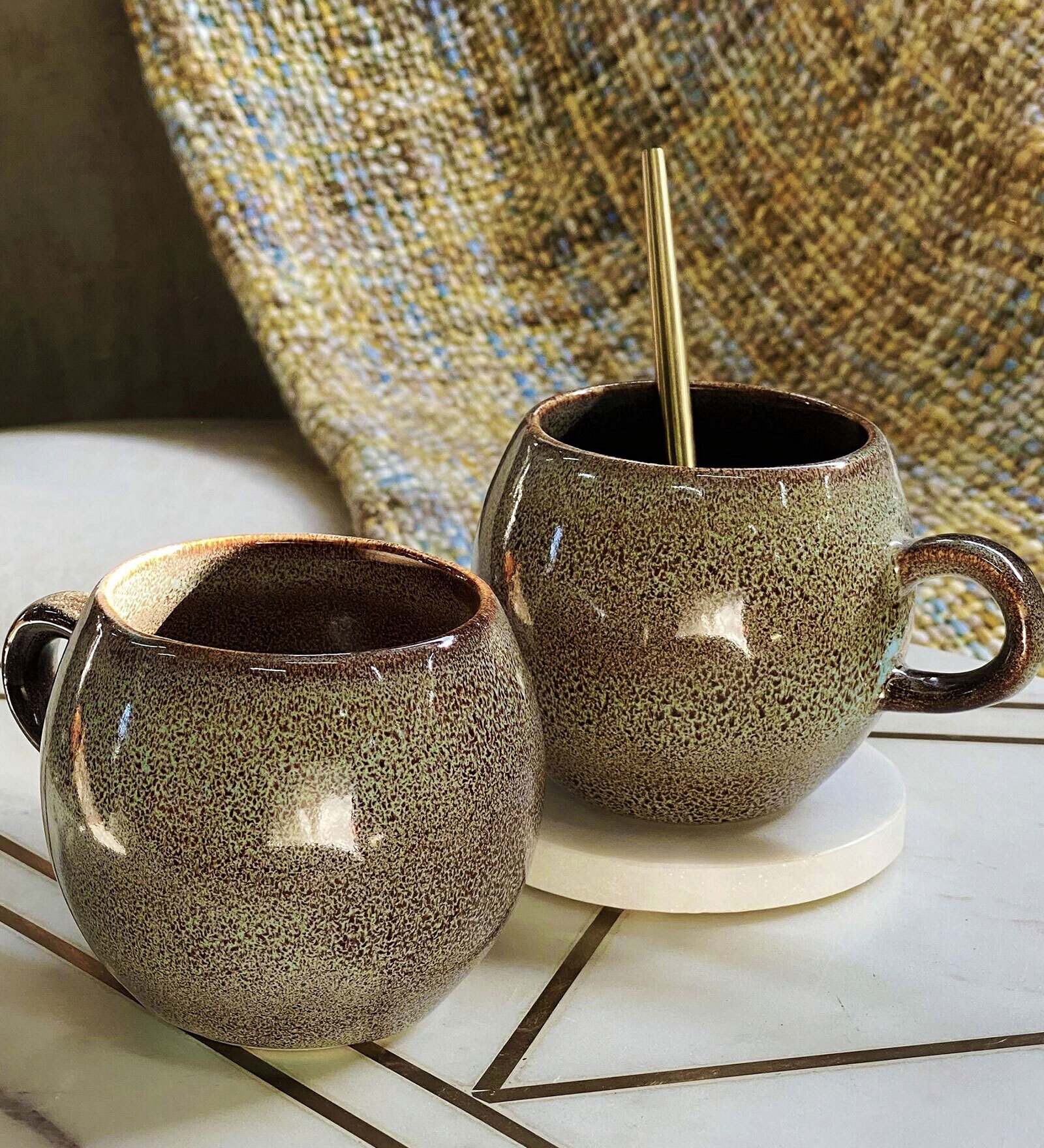 Buy Glazed Belly 300ml Brown (Set of 2) Ceramic Coffee Mug at 21% OFF ...