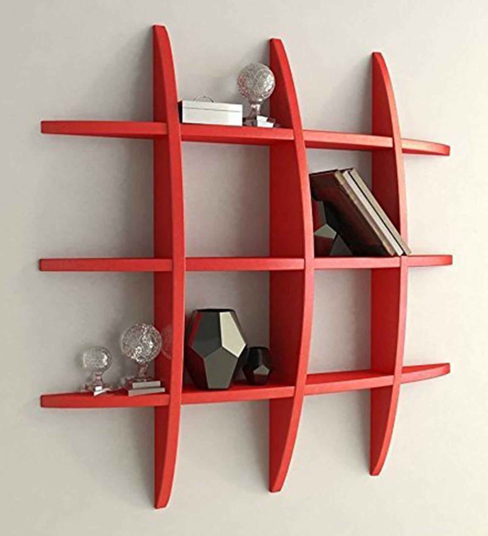 Buy Glove Wall Shelf in Red Finish by Wood Decor City at 50% OFF by Wood Decor City | Pepperfry
