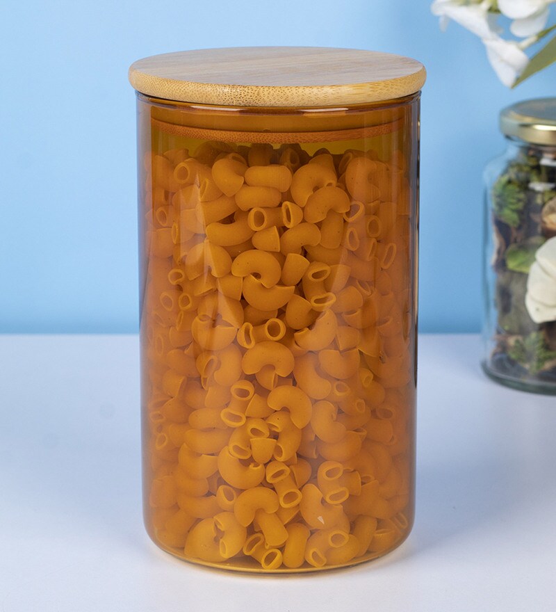 Buy Glass Brown Glass Jar With Lid 1 Litre By Market 99 Online - Jars ...