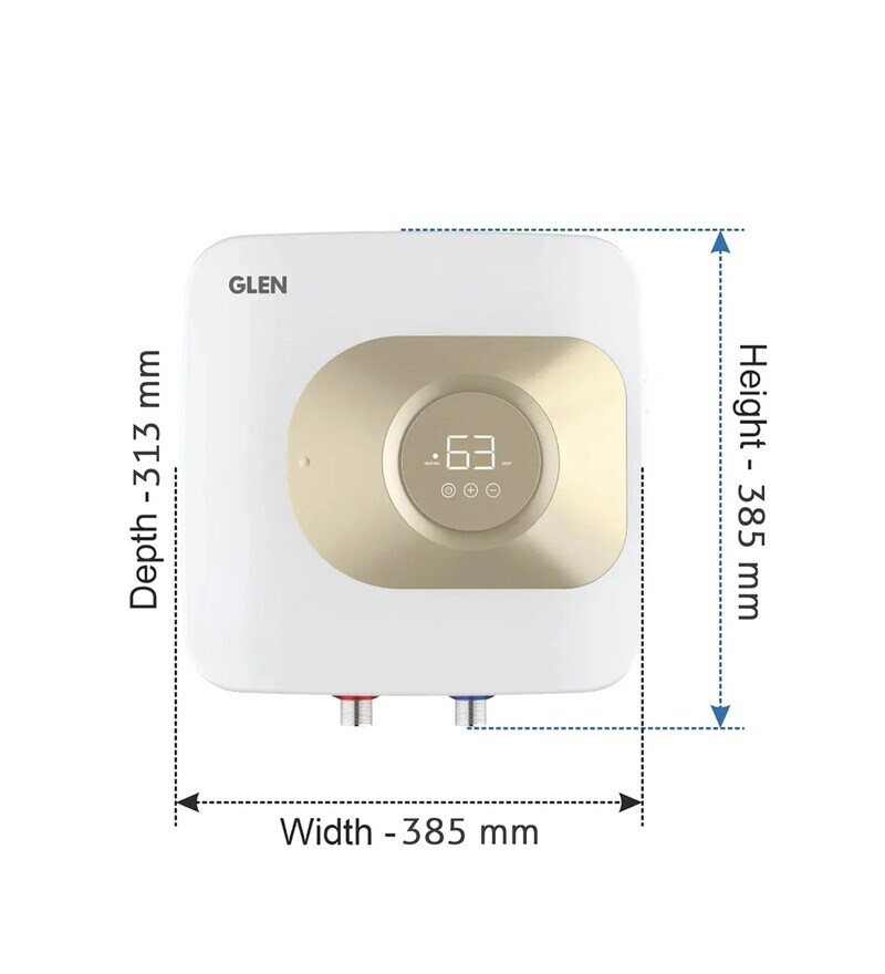 Buy Glen Smart Water heater 15 Ltr, Rust & Shock Proof ABS Body (2000 W ...