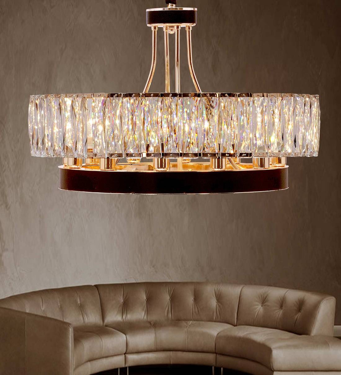 Buy Delmas Black and Gold Crystal Empire Chandelier by Kapoor ...