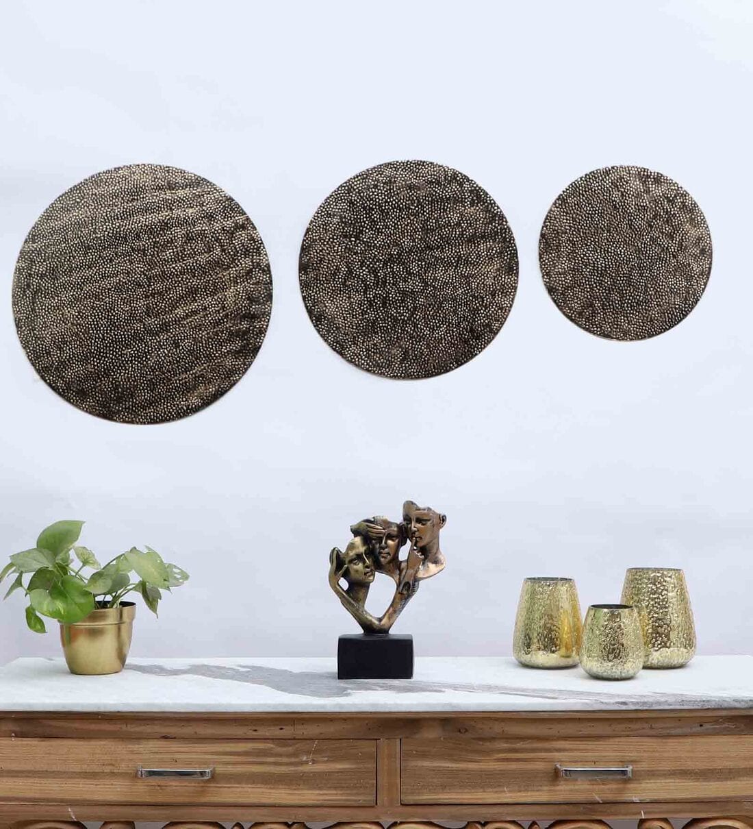 Buy Gold & Black Small Hammer Wall Decor Set of 3 by Amaya Decors at 6% ...