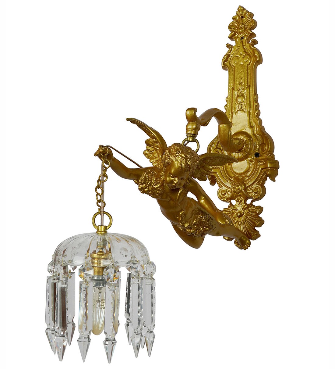 Buy Gold Aluminium and Glass Wall Light By Fos Lighting Online ...