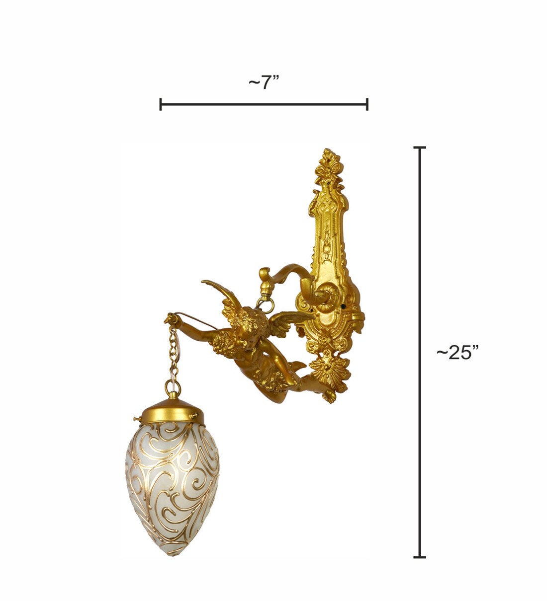 Buy Gold Aluminium and Glass Wall Light By Fos Lighting Online ...