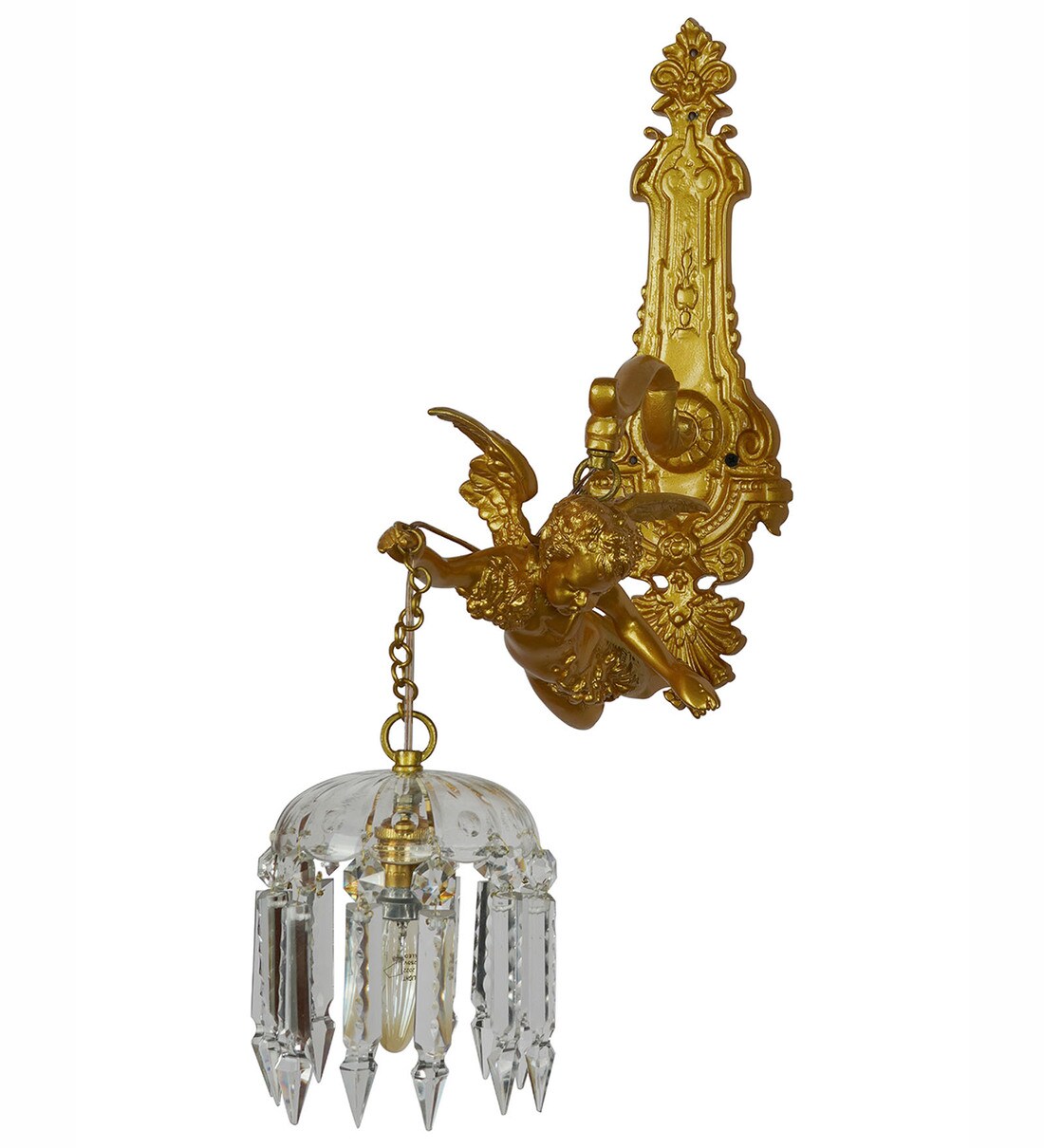 Buy Gold Aluminium and Glass Wall Light By Fos Lighting Online ...