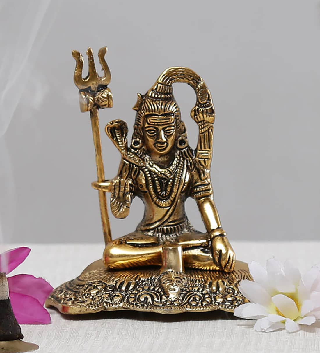 Buy Gold Aluminium Shiva Carved Idol by Handicrafts Paradise at 39% OFF ...