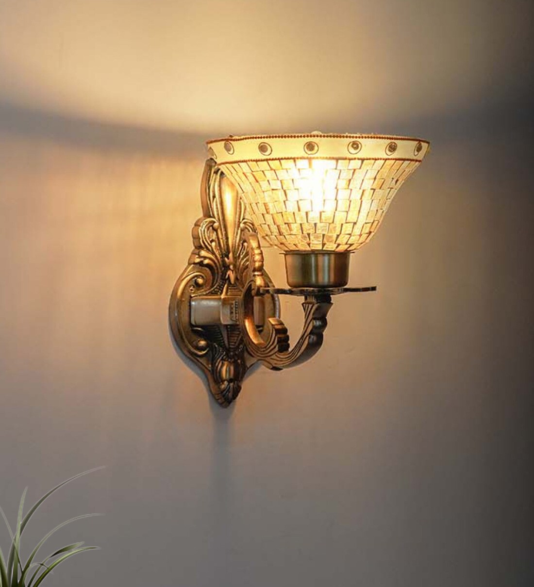 Buy Gold Aluminium Wall Light By Fos Lighting Online - Uplight - Wall ...