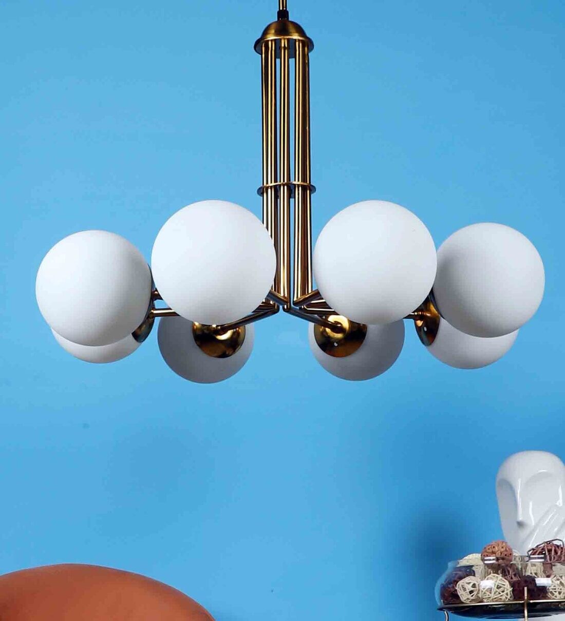 Buy Gold Iron Chandelier by Eliante by Jainsons Lights Online - Globe ...